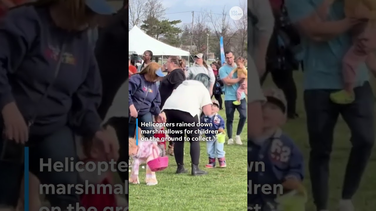 'Thousands' of marshmallows rain down from helicopter at Easter event