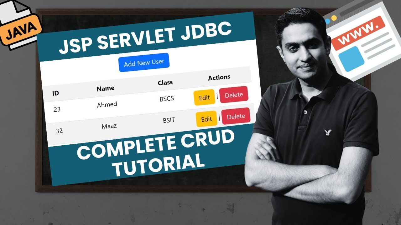JSP Servlet JDBC with MySQL CRUD Tutorial