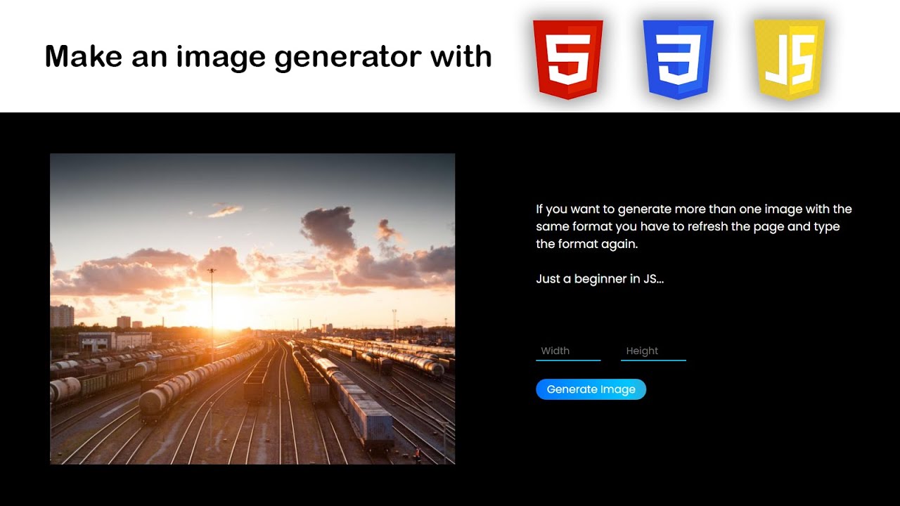 Make an image generator with HTML CSS & Javascript