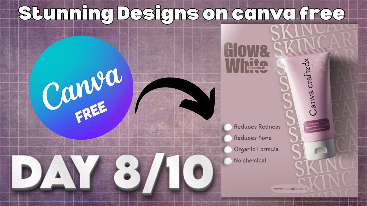 Day 8 | How to Create a skincare Design/Poster in Canva Free Version | Canva Tutorial for Beginners