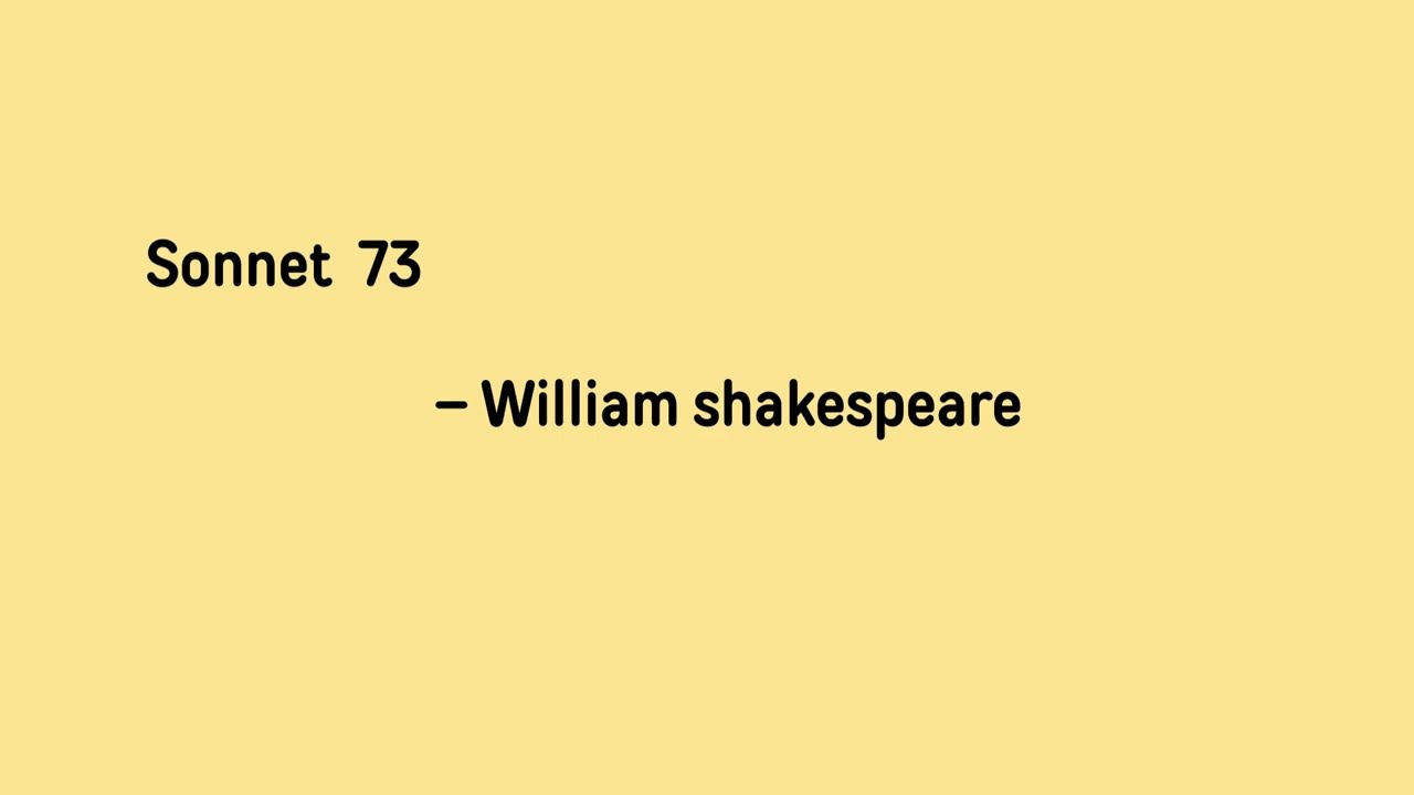 Sonnet  73 by William shakespeare