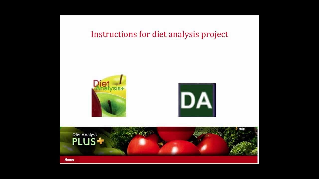 Instructions for Diet Analysis Project (DAP)