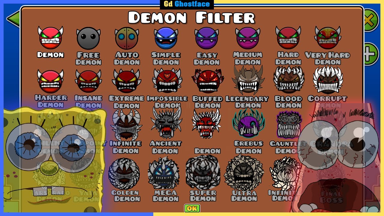 DEMON FILTER? Geometry Dash Difficulty Faces