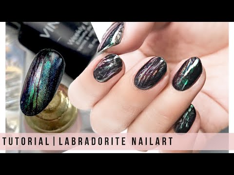 TUTORIAL | LABRADORITE NAIL ART- CND Creative Play Gel Polish & YOURS COSMETICS Stamping Plate