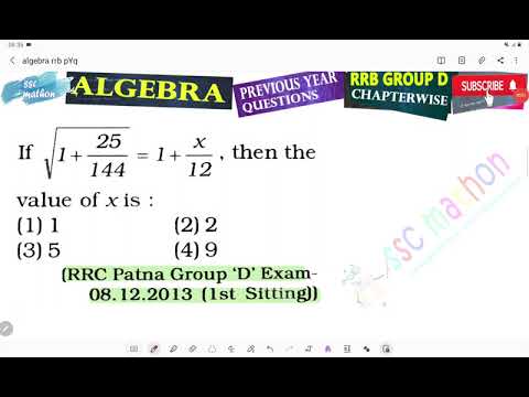 if root(1+25/144)=1+x/12 then the value of x is
