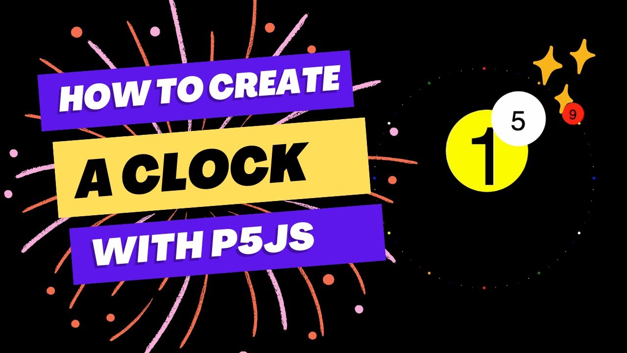 How to Create Clock with p5js - No Talking - ASMR Step by step