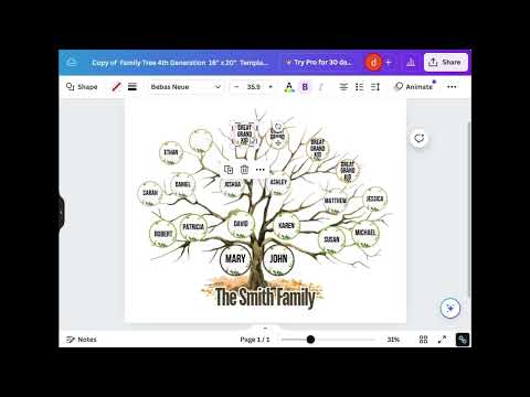 Family Tree 4 Generations Template How To Edit Tutorial