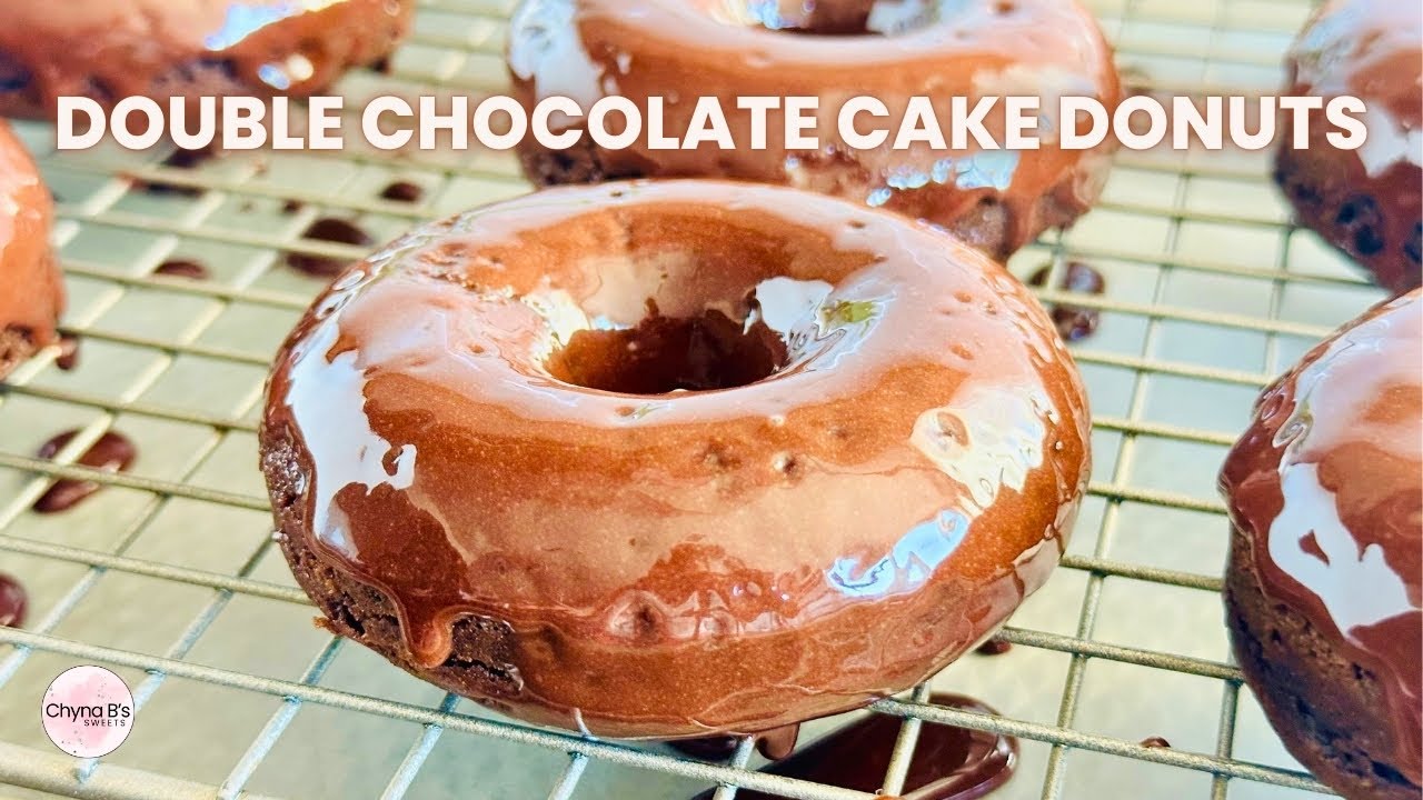 Indulge Your Sweet Tooth with these Irresistible Double Chocolate Cake Donuts: Easy Baked Recipe!
