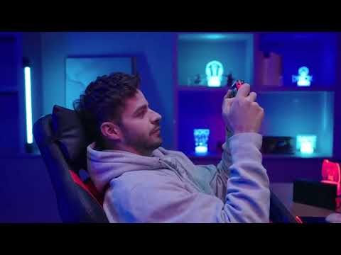 HOFFREE Gaming Chair with Speakers and Massage Big and Tall Video Game Chair for 400lbs