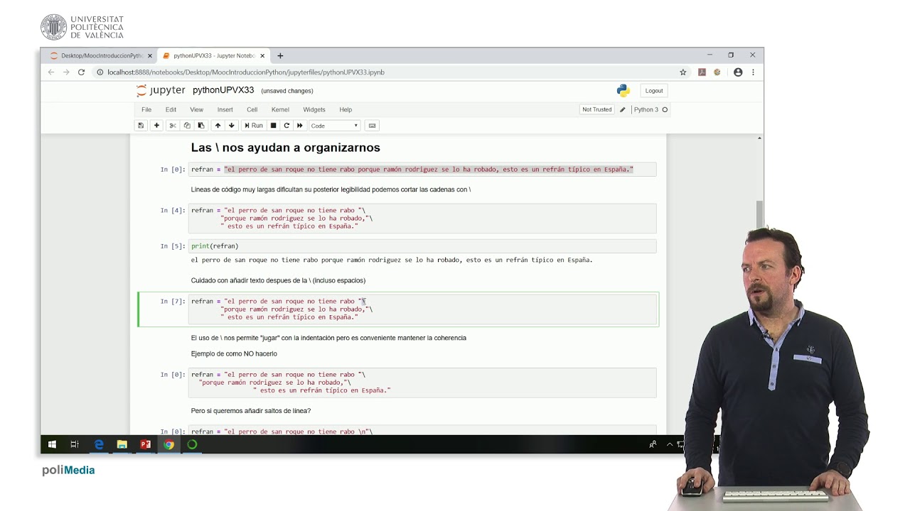 Python - What are strings? | 37/51 | UPV