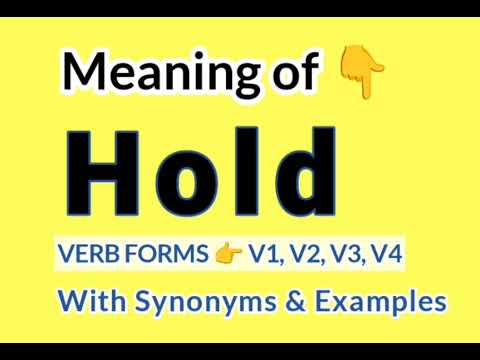 What is Hold | Meaning of Hold in Hindi | Synonyms of Hold