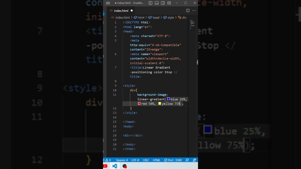 CSS Linear Gradient - Positioning Color Stops