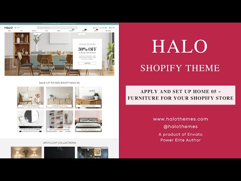 Apply and set up Home 05 - Furniture Store in Halo Shopify Theme