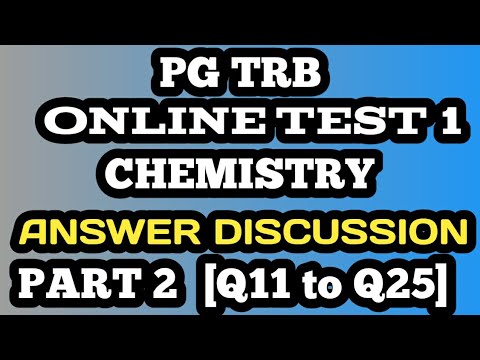 PG TRB | Online Test 1 | Question Discussion| Chemistry unit 1| Dynamic chemistry| Dr.Emy|