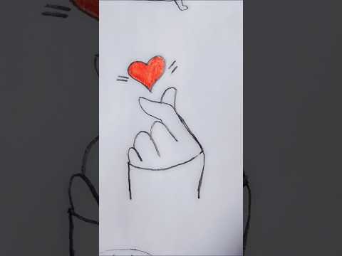 How to draw tumblr korean heart #shorts #craft #art #drawing #crafts #satisfying #youtubeshorts