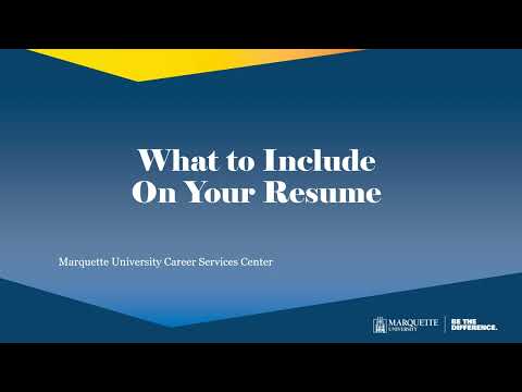 Elements of a Resume