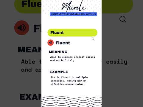Meaning of Word FLUENT #shortvideo #english #learning