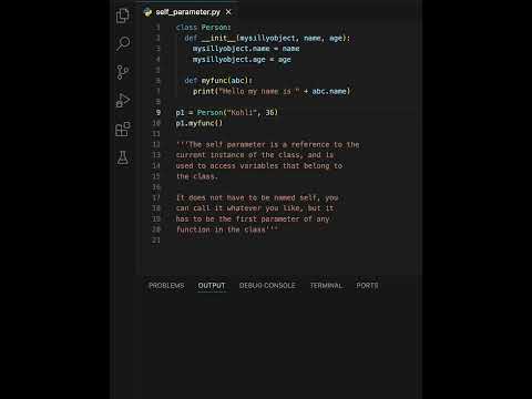 "Python Classes Simplified: Why 'self' Can Be Any Name You Choose! #coding #pythonshorts" #learning