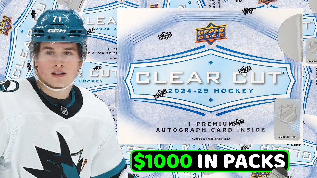 Opening $1000 Worth of Packs of 2024-25 Upper Deck Clear Cut Hockey Hobby - Macklin Celebrini