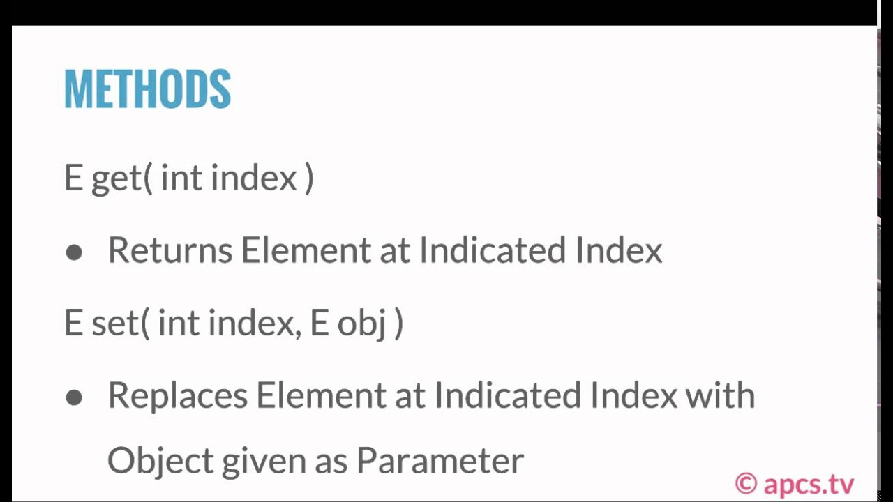 Lecture 82 - ArrayList Methods
