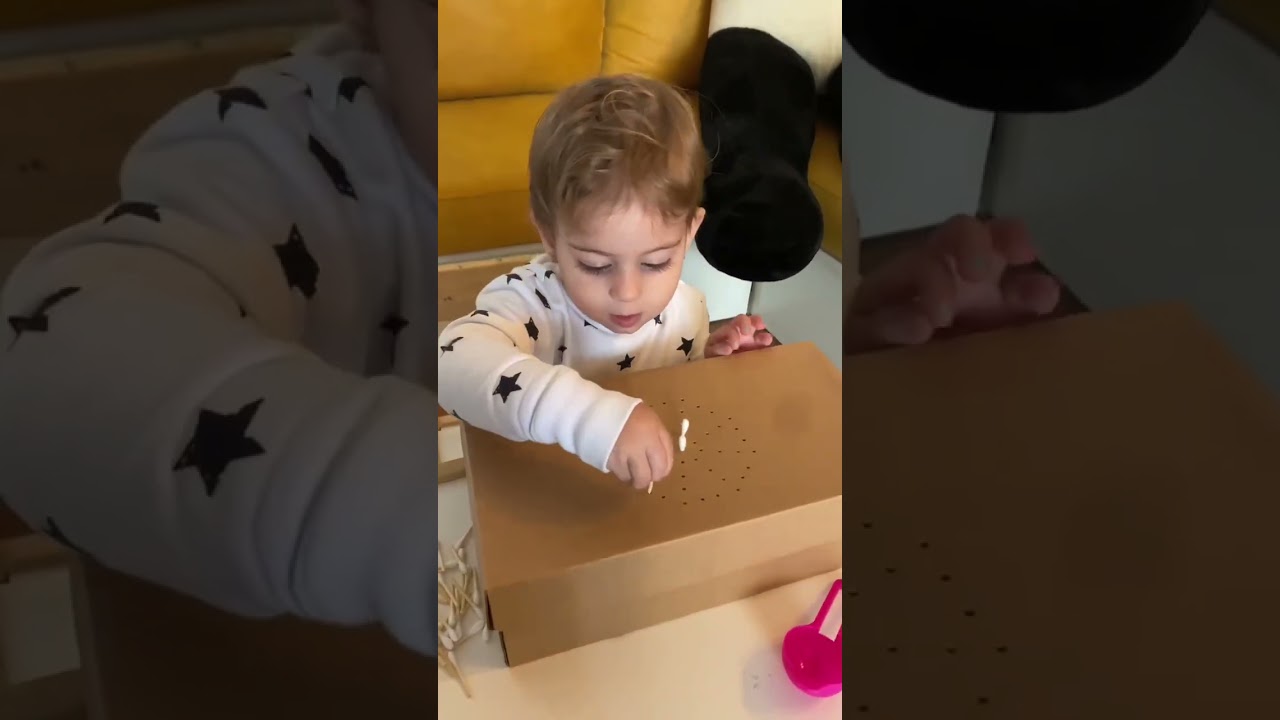 Q-tip pin activity for toddlers #shorts #kidsartsandcrafts #kidsactivities