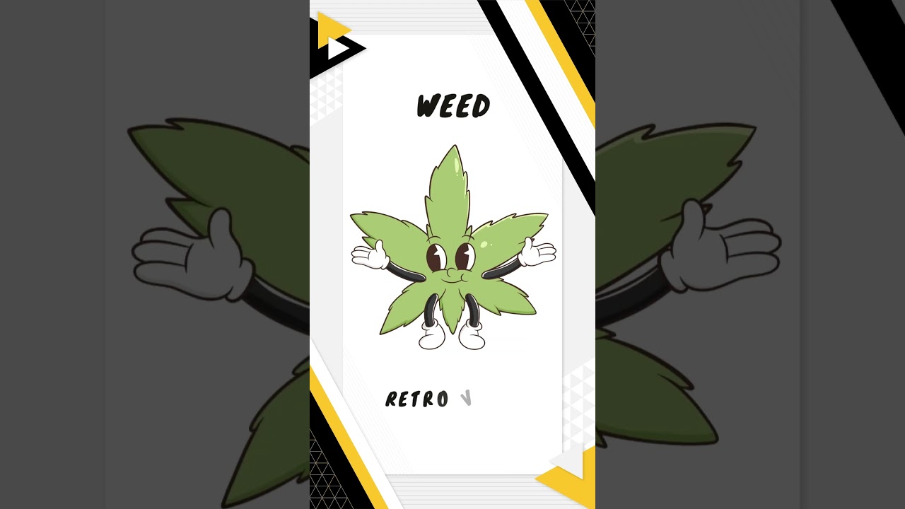 Weed - Retro Vintage Cartoon Mascot Character Sticker Illustration