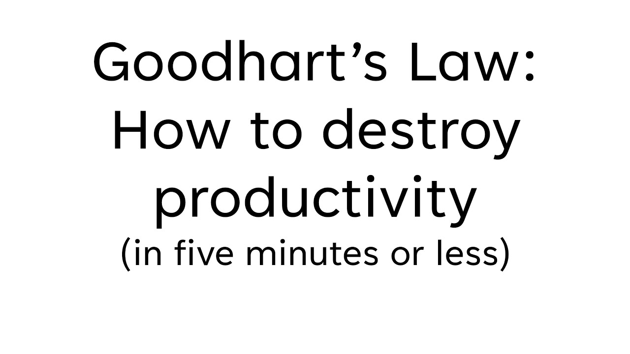Goodhart's Law: How to Destroy Productivity - Five Minute Friday
