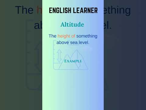 English Word - Altitude - Meaning With An Example #englishwords #english #altitude