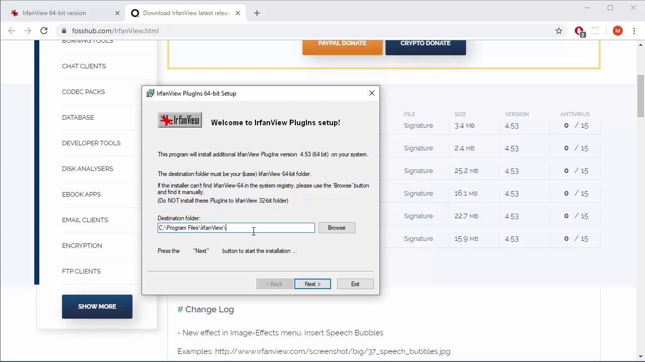 Irfan View PlugIns Installation - Windows 10