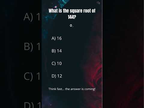 Beat The Clock!⏳ What's the Square Root of 144? #trivia #shorts