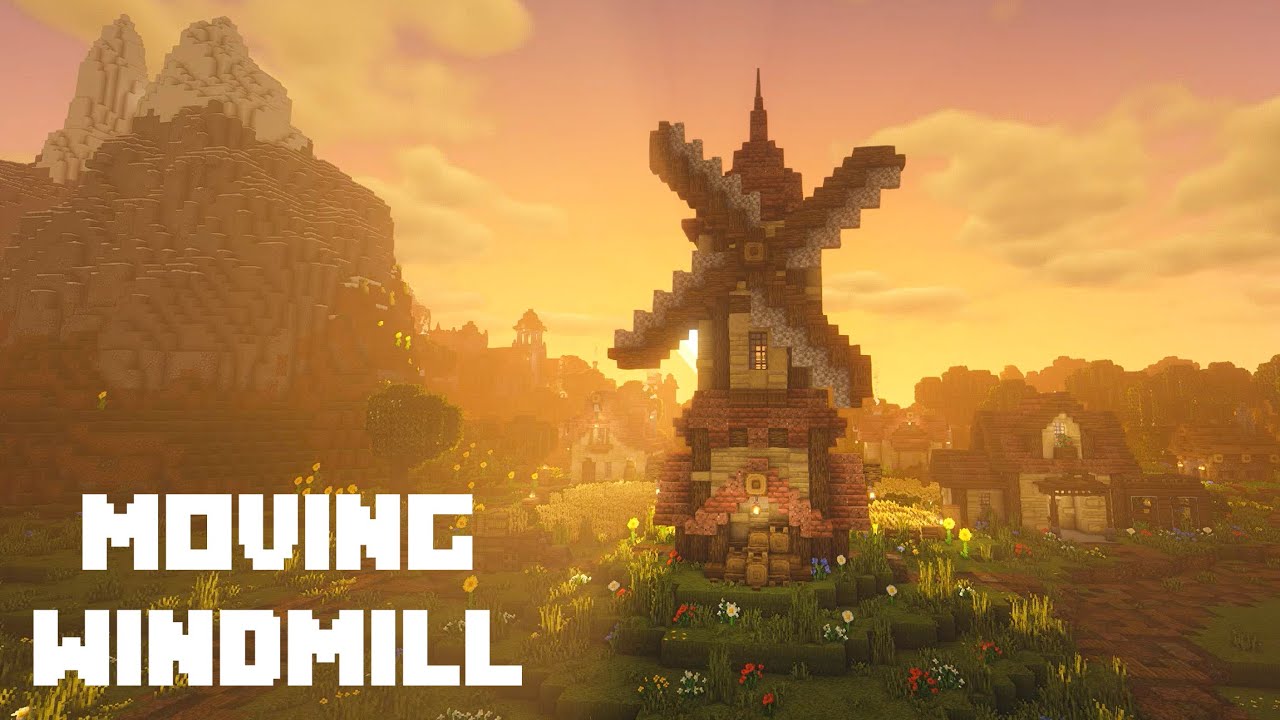Minecraft Moving Windmill Tutorial! (Using Command Blocks)