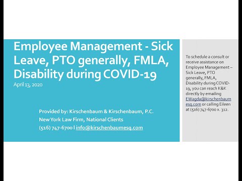 Alarm Industry Employee Management - Sick Leave, PTO generally, FMLA, Disability during COVID 19
