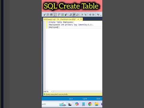 How to Create a Table in SQL in 1 Minute! | SQL Basics for Beginners 🔥#sql #sqlserver