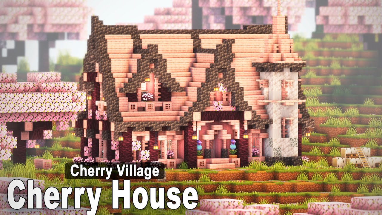 Minecraft: How to build a Cherry House | Cherry Village p.1 - Minecraft Builders