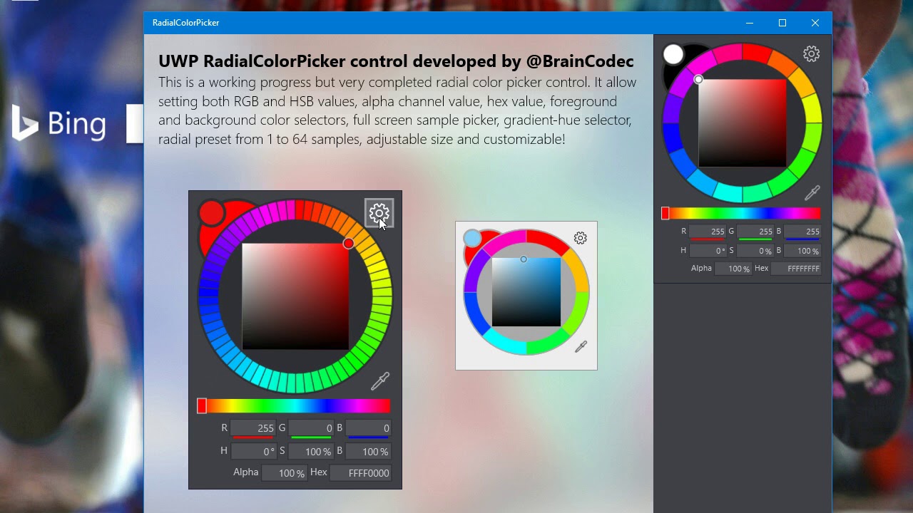 UWP RadialColorPicker Control