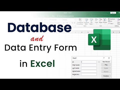 Create Database and Data Entry Form in Excel