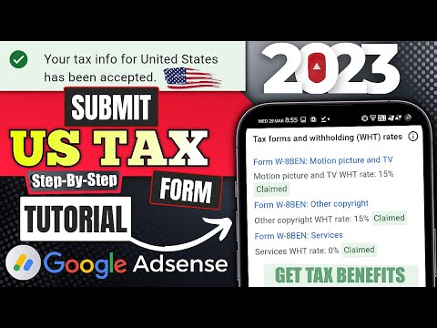 Add Tax Info and Submit Google Adsense US Tax Form (2023)