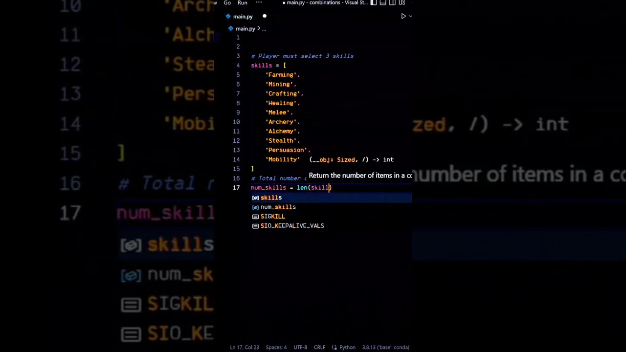 Character Customization in Python#python #coding