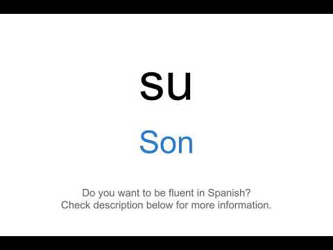 How to say "Son" in Spanish | su