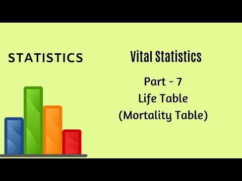 Vital Statistics - Demography - Part 7 - Life Table - Mortality Table - Statistics