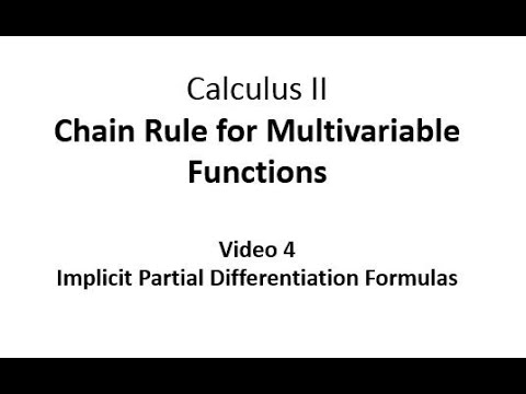 Implicit Partial Differentiation Formulas