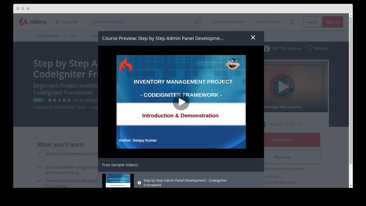 Udemy Course - Inventory System Admin Development In CodeIgniter Framework | Demonstration Video