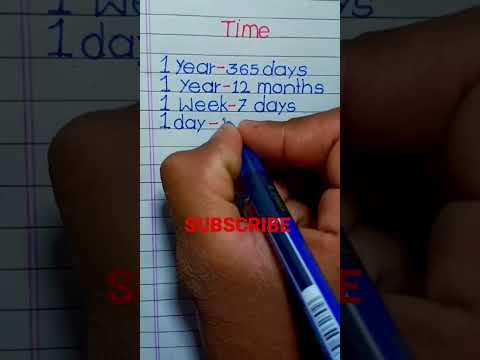 learn time in english | convert year,week,day,Hour,second,minute | writing master | #sortvideo