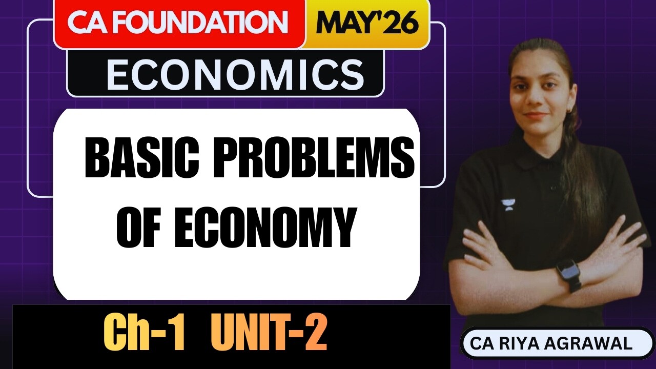 CA Foundation Economics Chapter 1 Unit 2 | Basic Problems of an Economy | May 2026 Exam | CA Riya