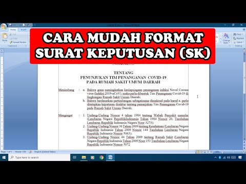 Ms. Word - MENGATUR FORMAT SURAT KEPUTUSAN (SK)
