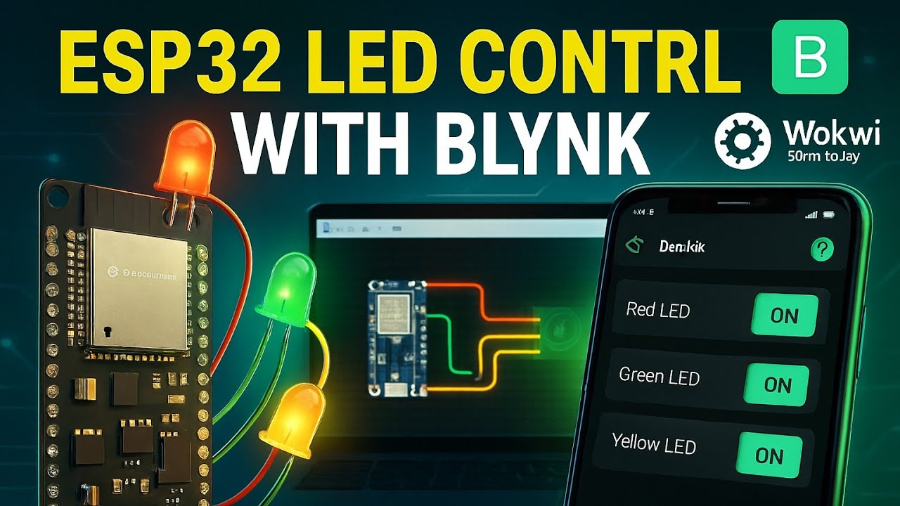 ESP32 Blynk IoT LED Control | Wokwi Simulator IoT Project Tutorial