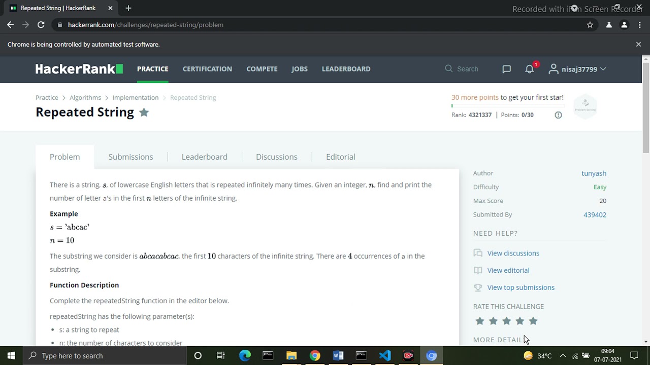 HackerRank  ( HackerRank Challenge Auto Submit  )AUTOMATION