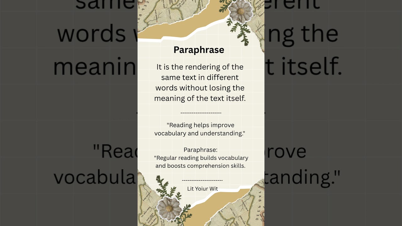 Define Paraphrase | Example and Meaning of Paraphrase