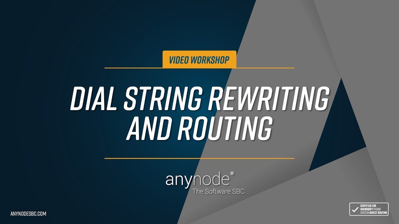 anynode 21 - Basics Dial String Rewriting and Routing (corrected for version 4.6 and higher)