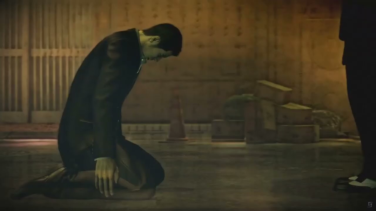 Kiryu Sadly Falling to the Ground While Raining Meme Template by @514MMemes